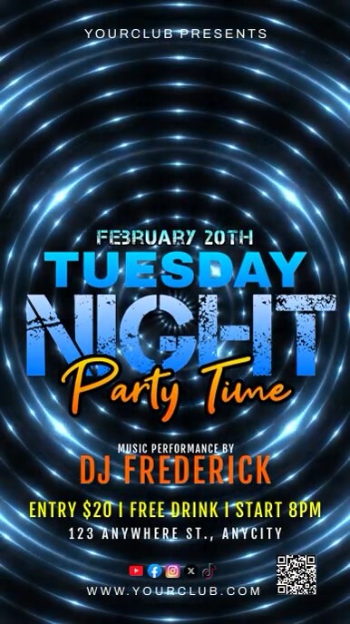 Modèle Tuesday Night Party Time | PosterMyWall