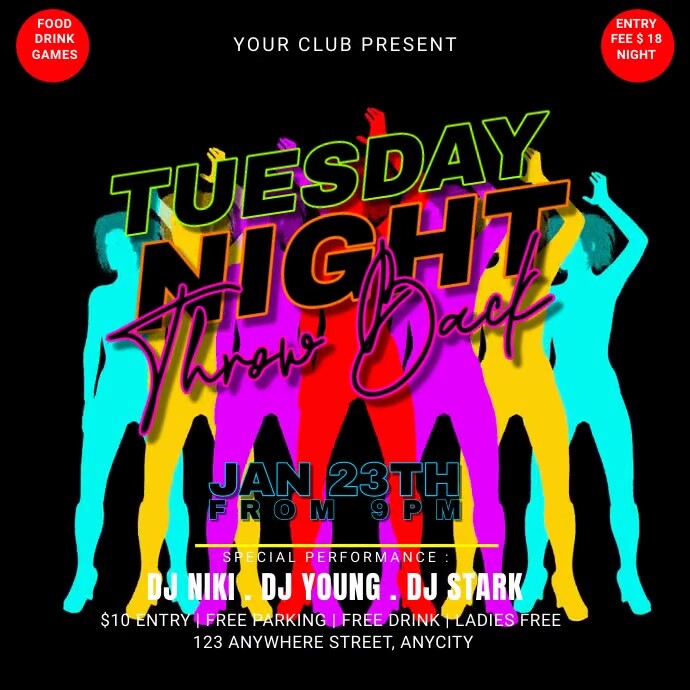 Tuesday Night Takeover Template | PosterMyWall