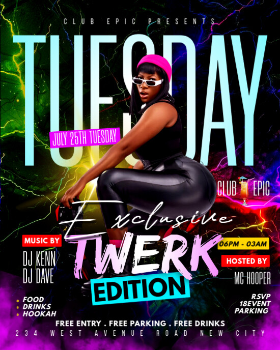Copy of Tuesday nightclub sexy ladies night club party twerk edition ...