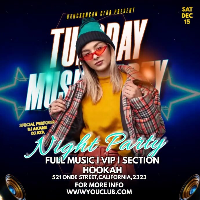 Modèle Tuesday Party Ads | PosterMyWall
