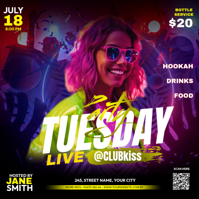 Tuesday Party Ads Template | PosterMyWall