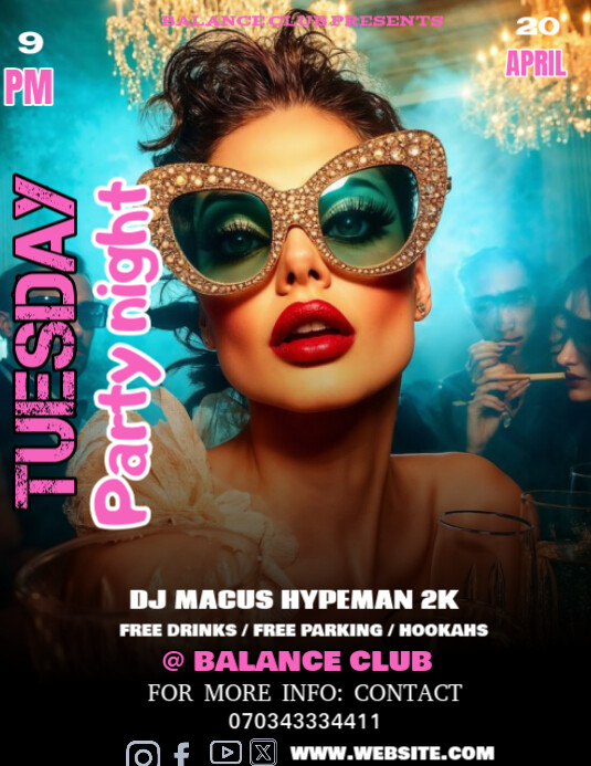 Copy of Tuesday party club | PosterMyWall