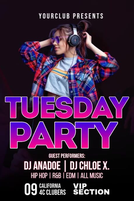 Modèle Tuesday Party | PosterMyWall