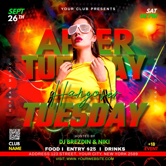TUESDAY PARTY Template | PosterMyWall