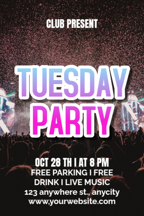 Plantilla de TUESDAY PARTY POSTER | PosterMyWall