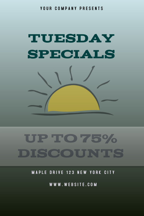 Copy of TUESDAY SPECIALS DISCOUNT FLYER | PosterMyWall