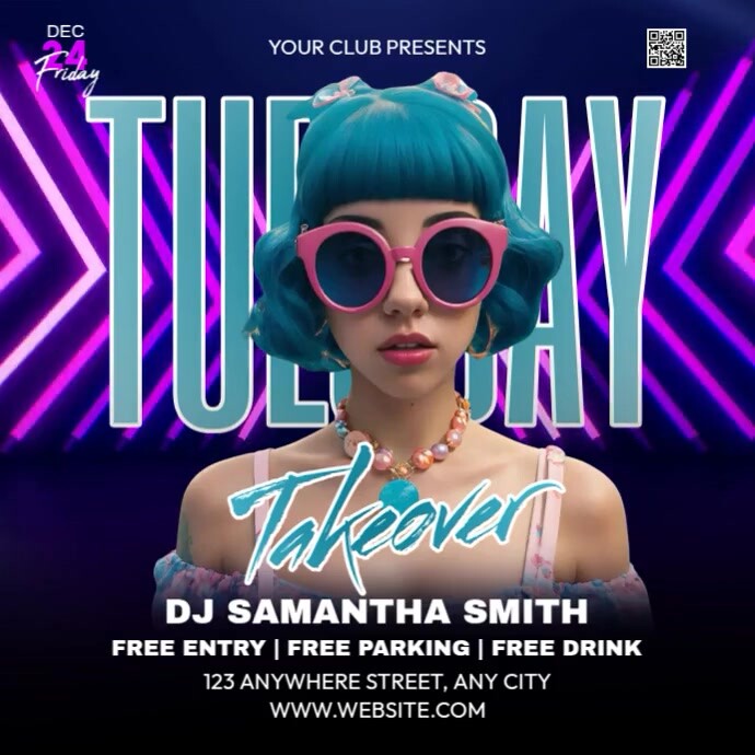 Tuesday Take Over Video Template | PosterMyWall