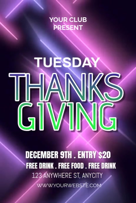 tuesday thanks giving Template | PosterMyWall
