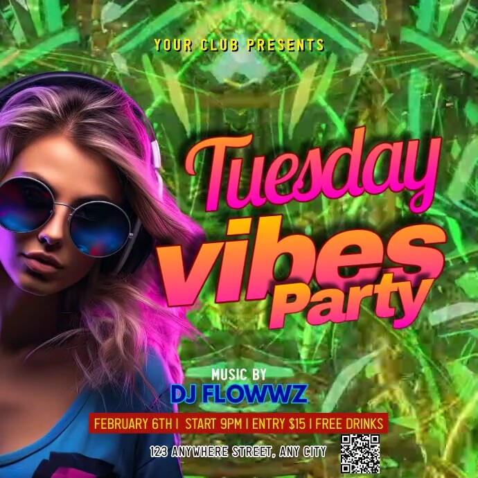 Tuesday Vibes Party Template | PosterMyWall