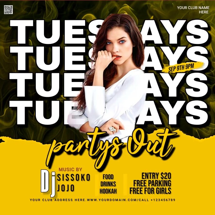 Plantilla de Tuesdays Partys out | PosterMyWall
