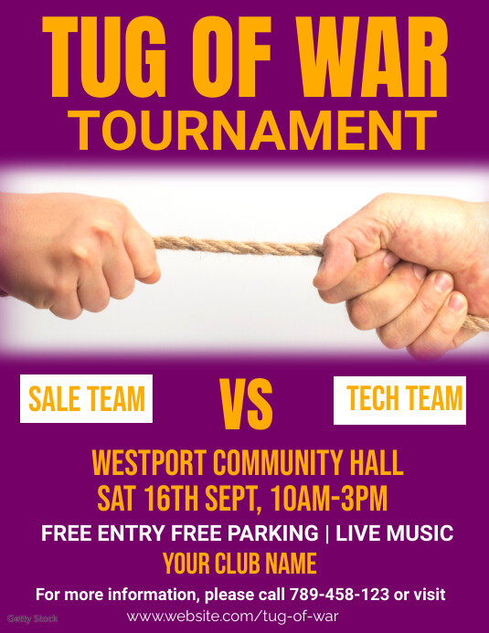 tug of war tournament flyer design, tug of w Template | PosterMyWall