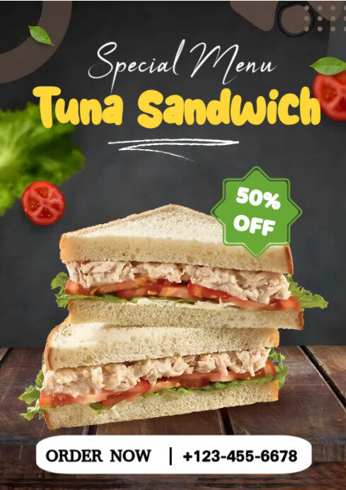 Tuna Sandwich Flyer Template | PosterMyWall