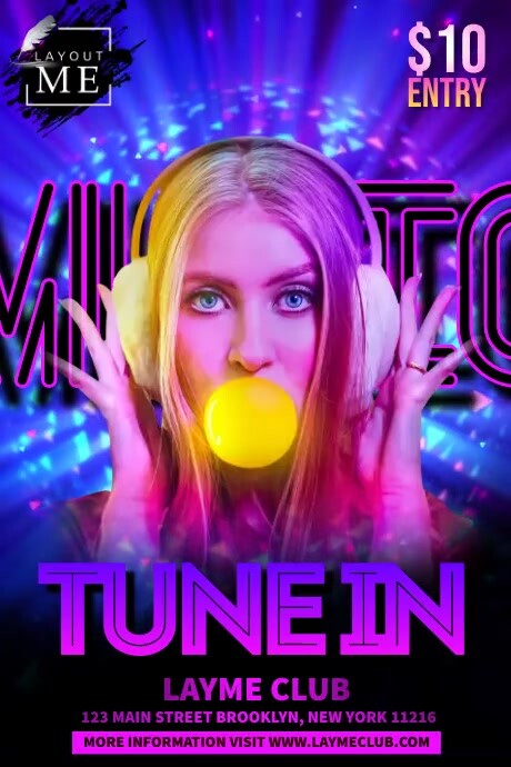 Plantilla de Tune In Music Dj | PosterMyWall