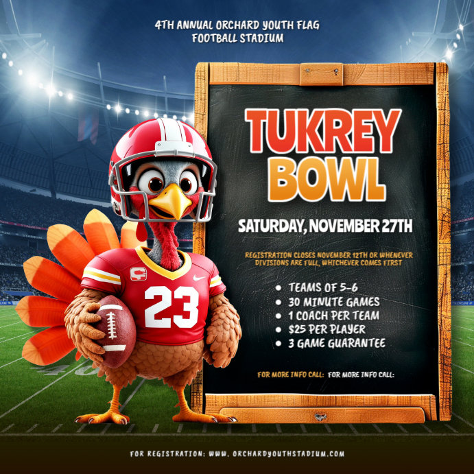 turkey bowl flyer Template | PosterMyWall
