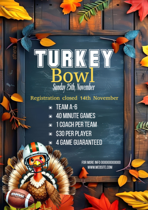 Plantilla de Turkey bowl flyer | PosterMyWall