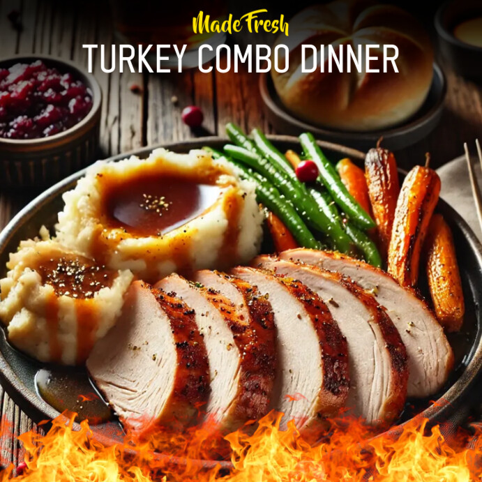 Turkey Dinner Thanks Giving Template | PosterMyWall
