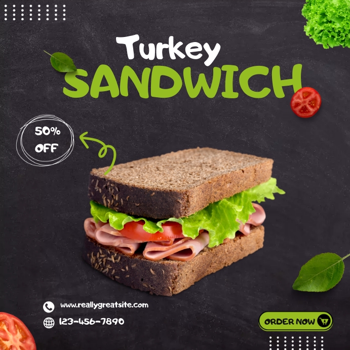 TURKEY SANDWICH MENU TEMPLATE | PosterMyWall
