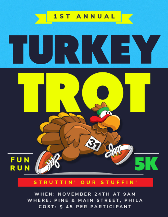 Turkey Trot Template | PosterMyWall