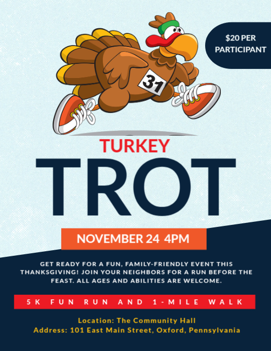 Turkey Trot Template | PosterMyWall