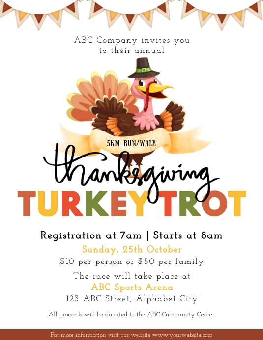 Turkey Trot Invitation Template | PosterMyWall