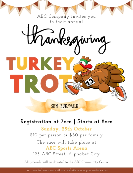 Turkey Trot Invitation Template | PosterMyWall