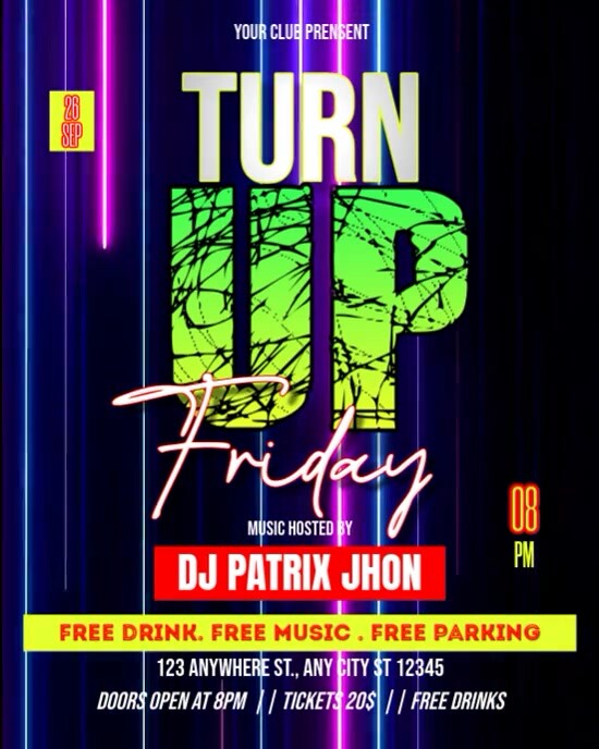Copy of turn up Friday video | PosterMyWall