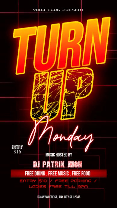 Turn up Monday instagram reel Template | PosterMyWall