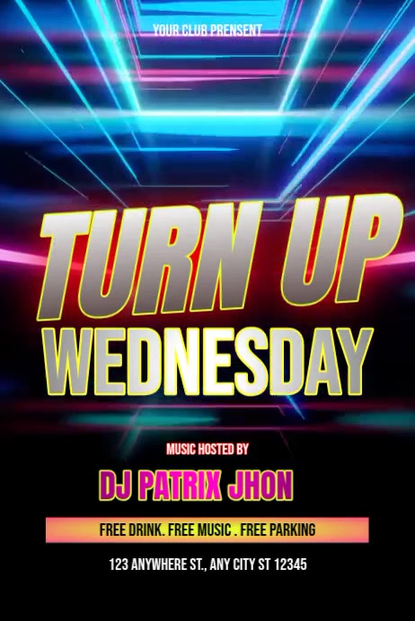 Turn Up Party Poster Template | PosterMyWall