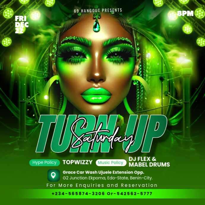 Copy of turn up saturday | PosterMyWall