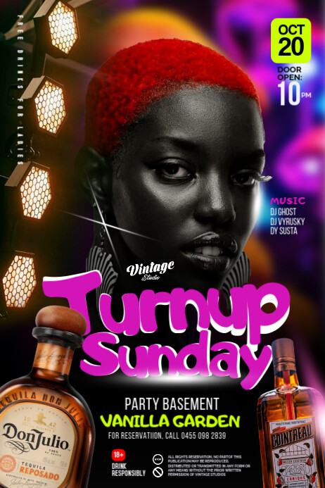 Copy of Turn up Sunday Club Party Poster Flyer A4 | PosterMyWall