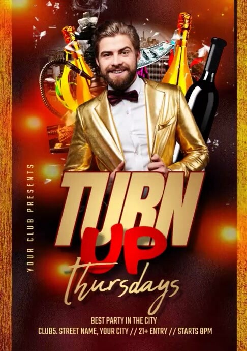 turn up Thursdays party Template | PosterMyWall