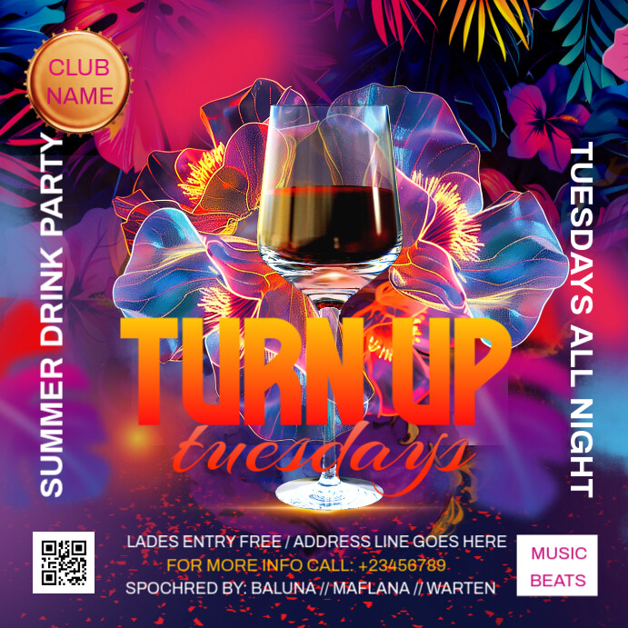 Copy of Turn up tuesday party | PosterMyWall