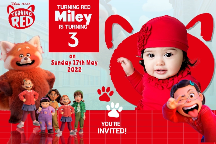 Turning Red Birthday Template | PosterMyWall