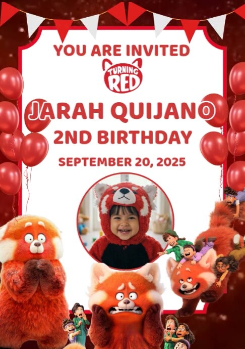 Turning Red Birthday Invitation Template | PosterMyWall