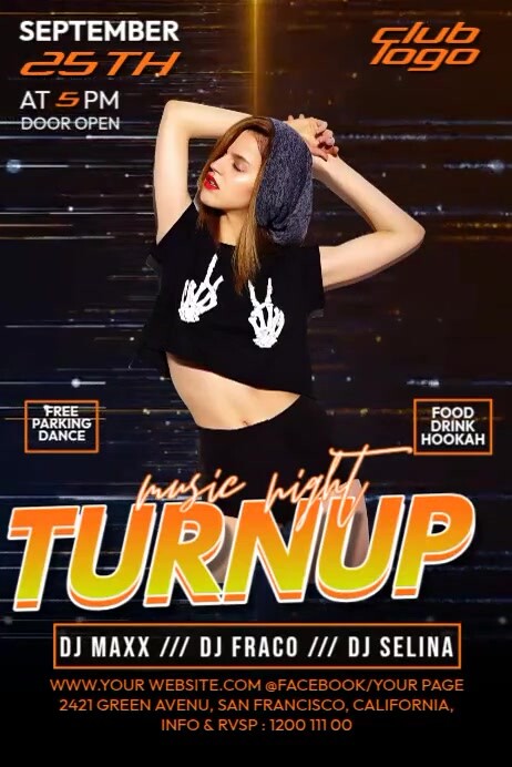 Turnup Music Party Template | PosterMyWall