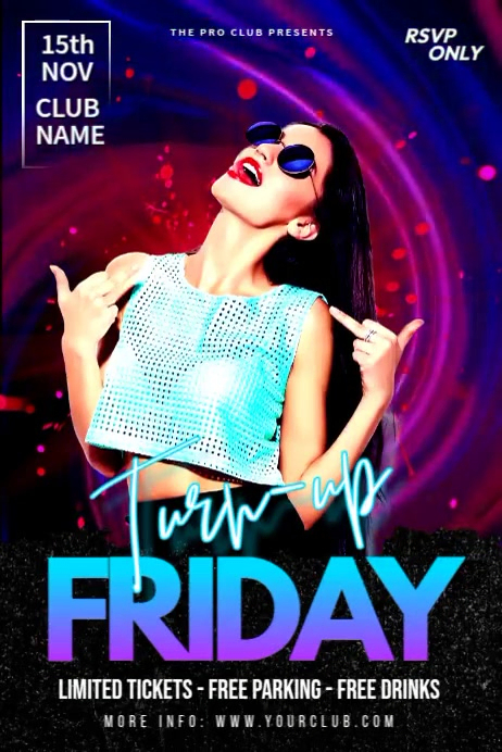 Turnup Night Club Friday Template | PosterMyWall