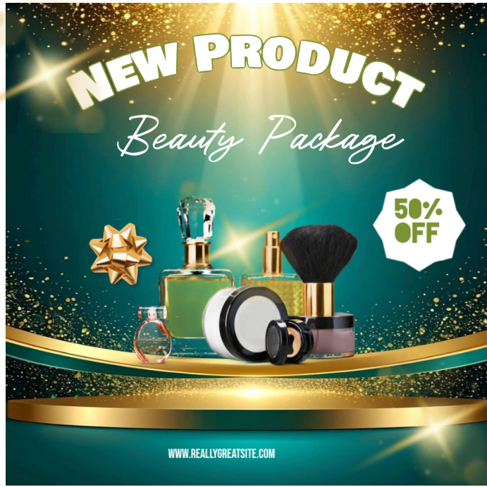 Turquoise Beauty Product Promotion Instagram Post Template | PosterMyWall