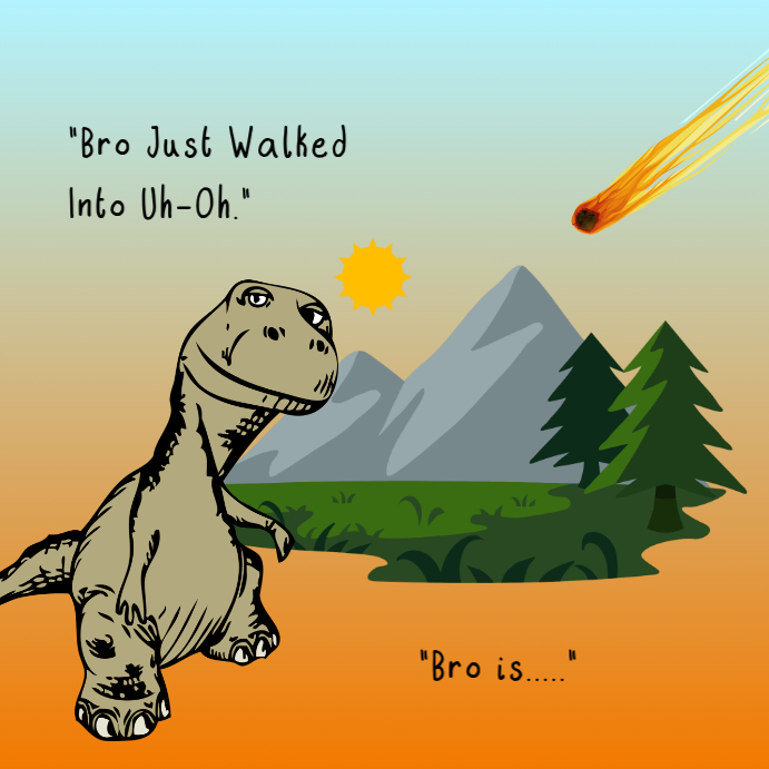 Turquoise Dinosaur Meme Instagram Post Template | PosterMyWall