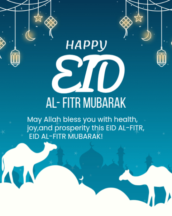 Plantilla de Turquoise Floral Eid al-Fitr Celebration Instagram ...