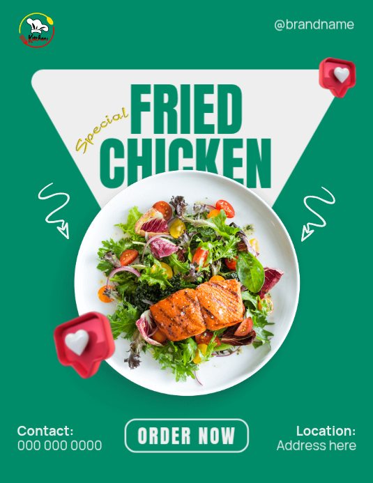 Turquoise Fried Chicken Promotion Flyer Template | PosterMyWall