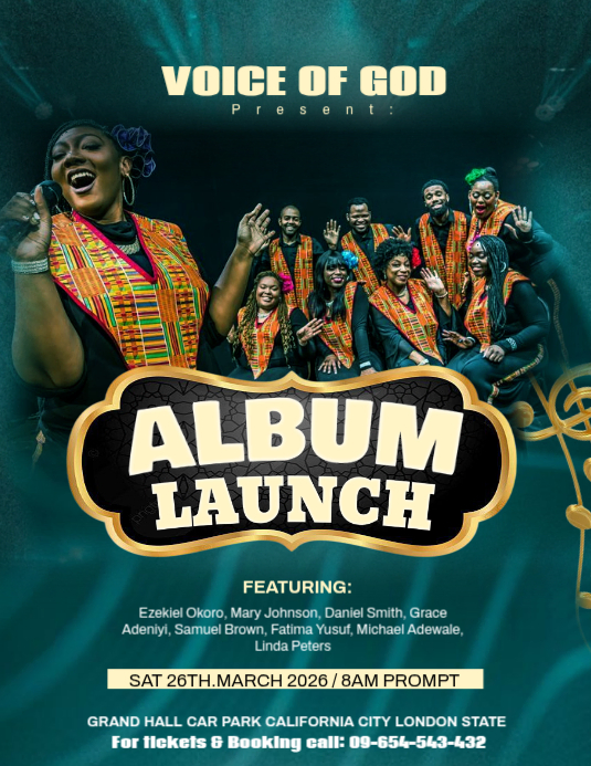 Turquoise Joyful Album Launch Event Flyer Template | PosterMyWall