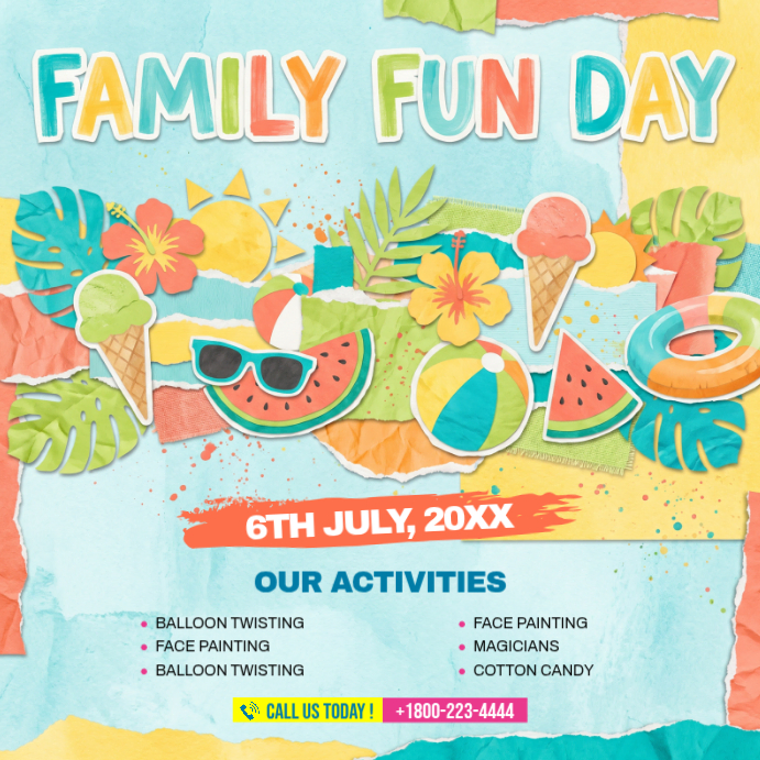 Family Fun Day Instagram Ad Template | PosterMyWall