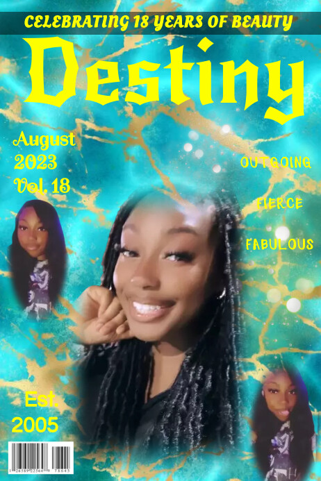 Turquoise Magazine Style Birthday Banner Template | PosterMyWall