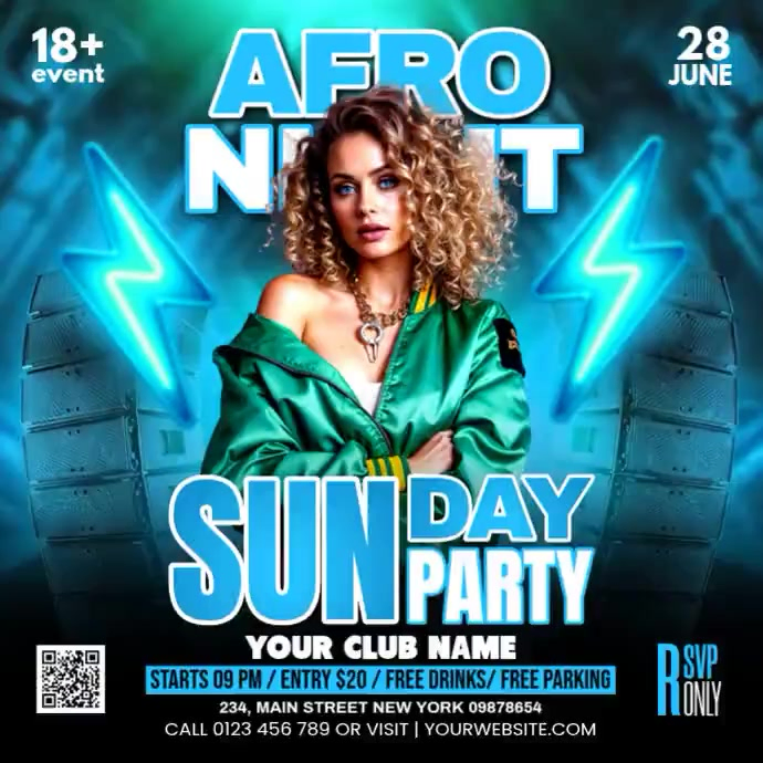 Afro Night Party Instagram Ad Template | PosterMyWall