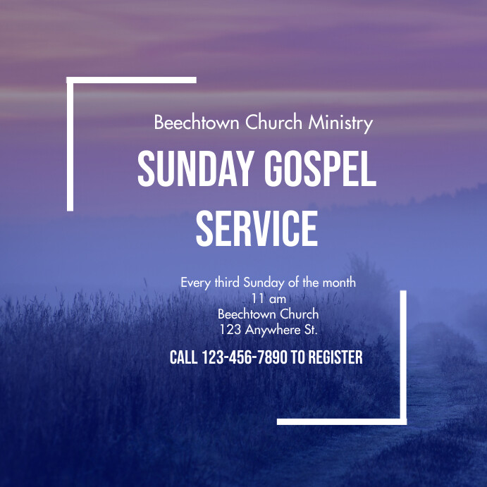 Turquoise Photo Overlay Praise Church Invitat Template | PosterMyWall