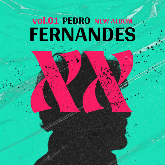 Turquoise Pink Grunge Album Cover Template | PosterMyWall