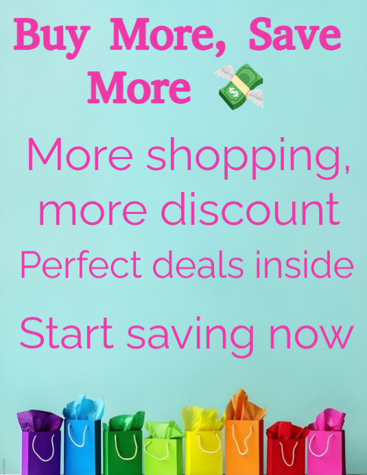 Turquoise Shopping Discounts Flyer Template | PosterMyWall