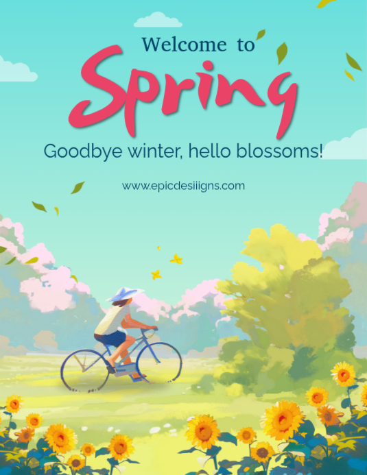 Turquoise Spring Welcome Flyer Template | PosterMyWall