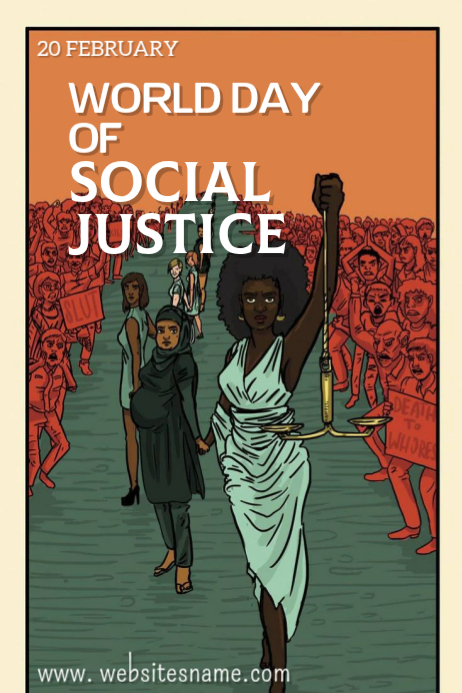 Turquoise World Day of Social Justice Poster Template | PosterMyWall