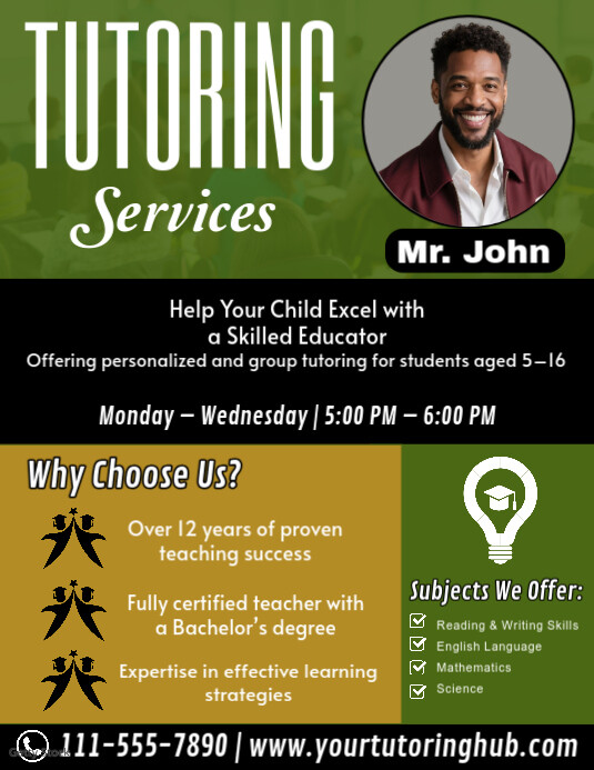 Copy of Tutor Flyer Template | PosterMyWall